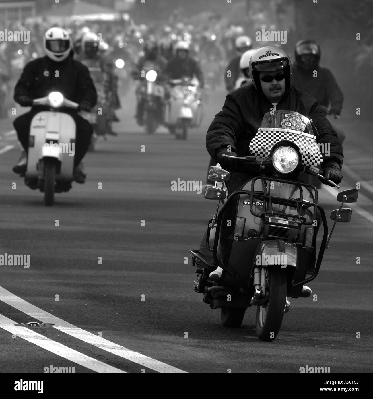 Mods lambretta scooter Black and White Stock Photos & Images - Alamy