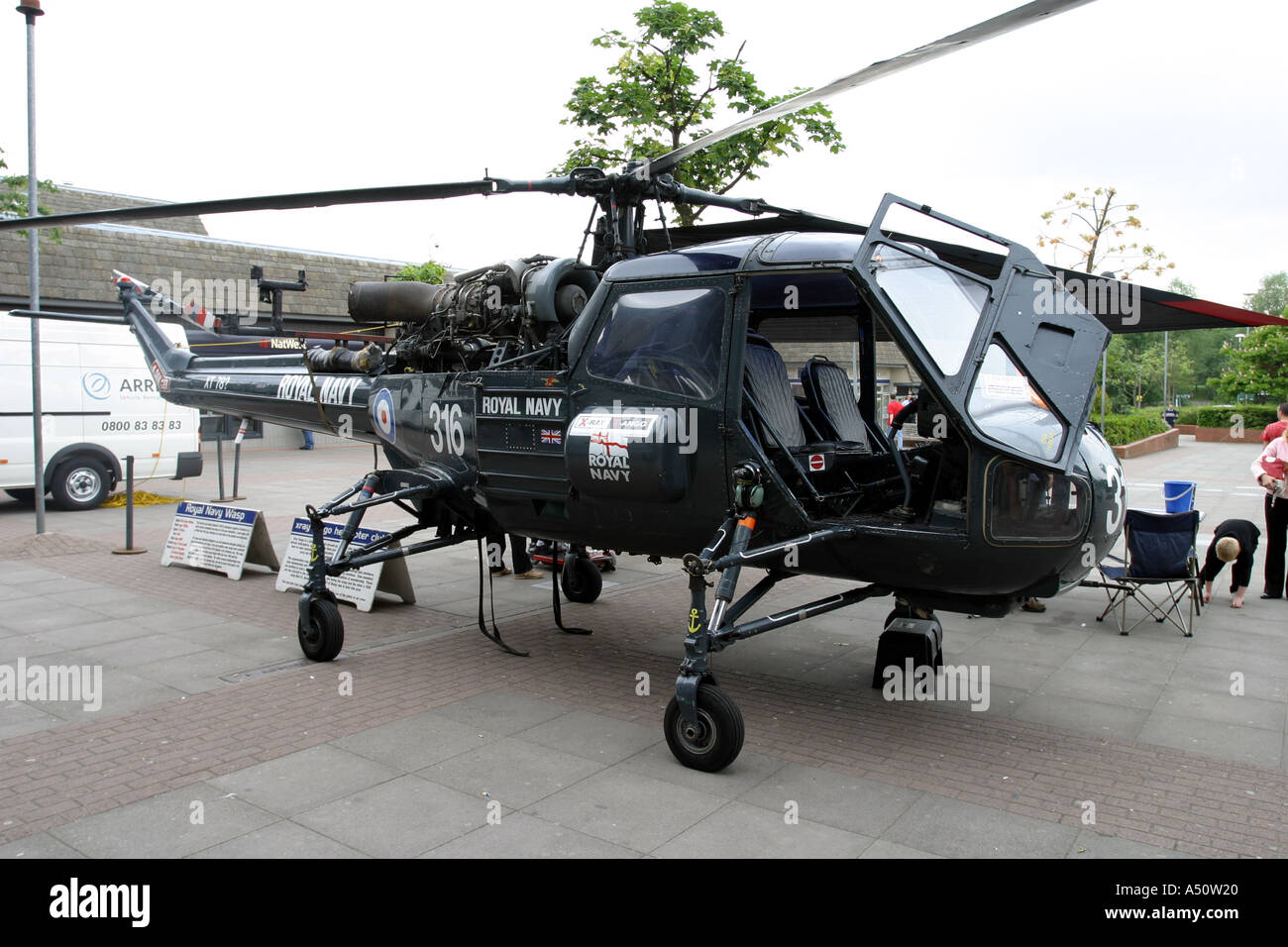 Helicopter on display in shopping centre Stock Photo - Alamy