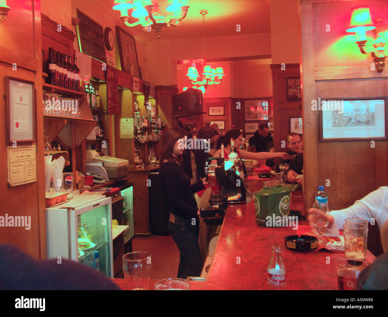 Coach and Horses pub interior Soho London England Stock Photo - Alamy