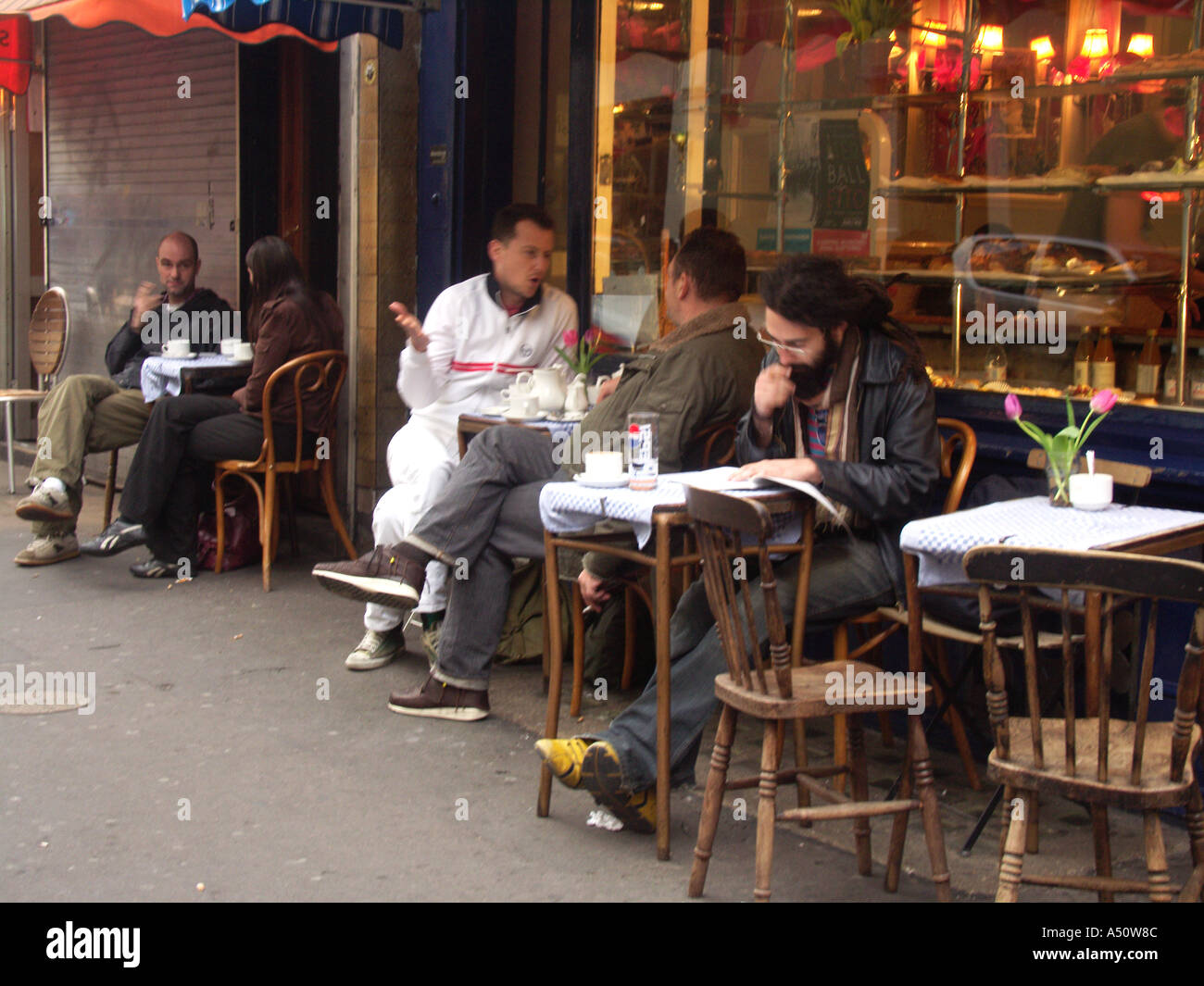 Pavement cafe Soho London England Stock Photo - Alamy