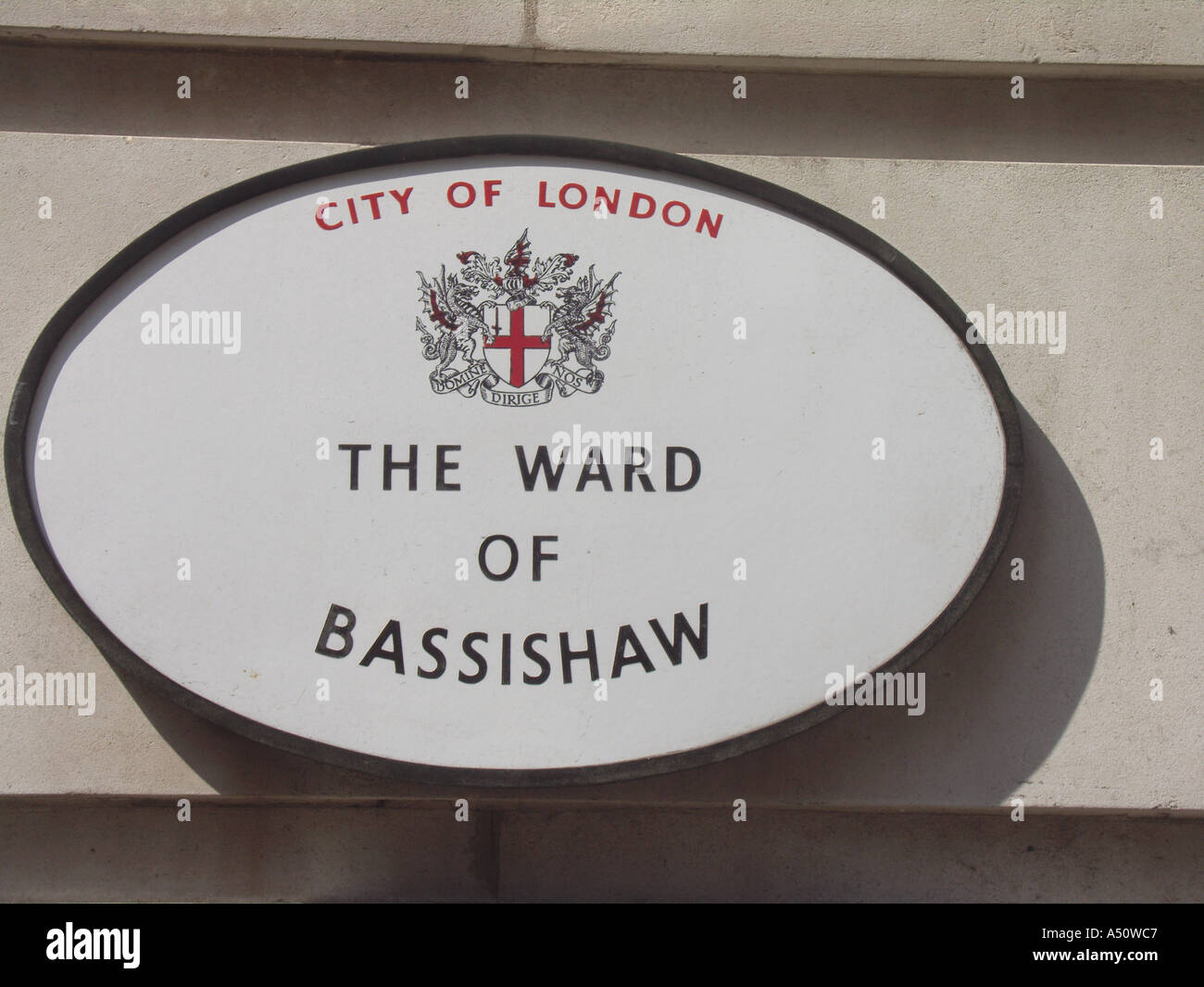 Bassishaw ward sign City of London Stock Photo - Alamy