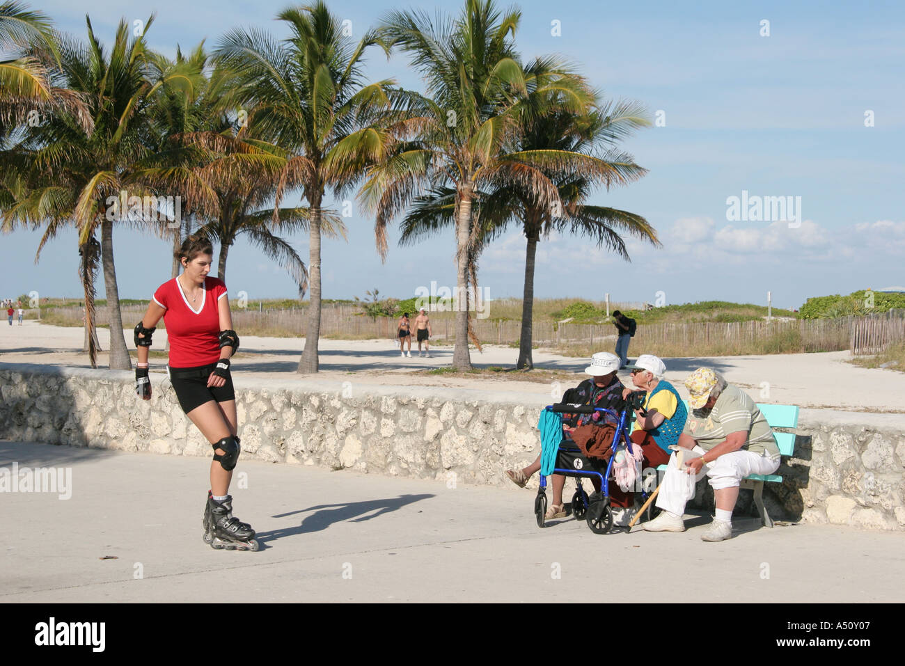 Miami Beach Florida,Ocean Drive,Lummus Park,senior seniors old citizen ...