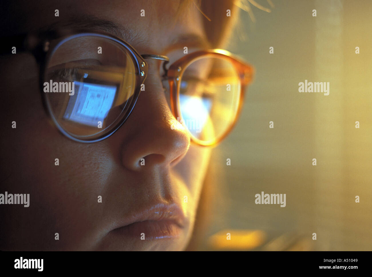 Face reflected in computer screen hi-res stock photography and images ...