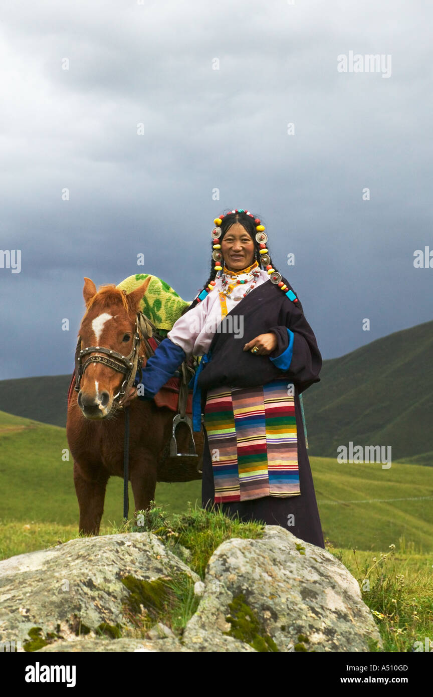 Horse on tibetan plateau hi-res stock photography and images - Alamy