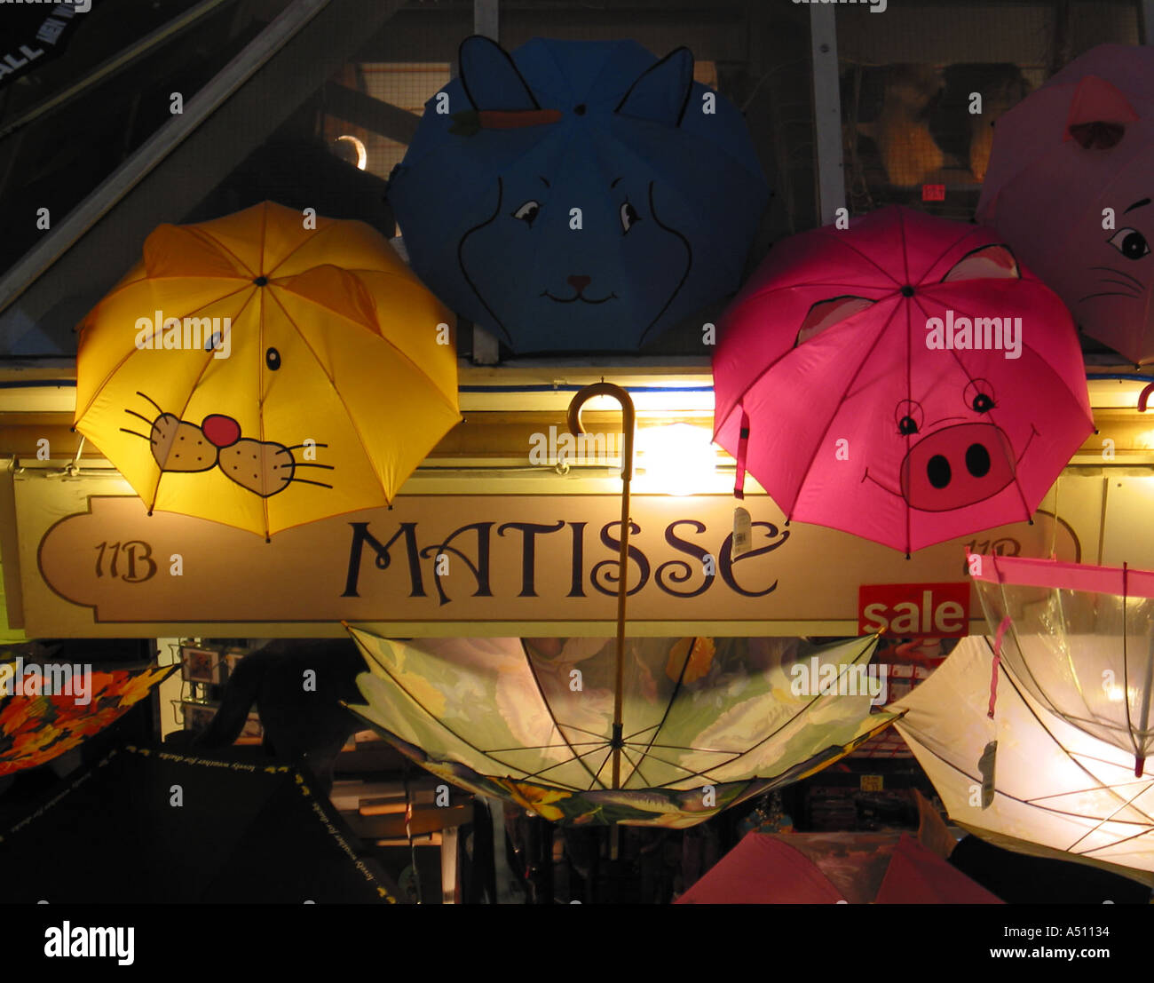 Coloured brollies Bolton Market Stock Photo - Alamy