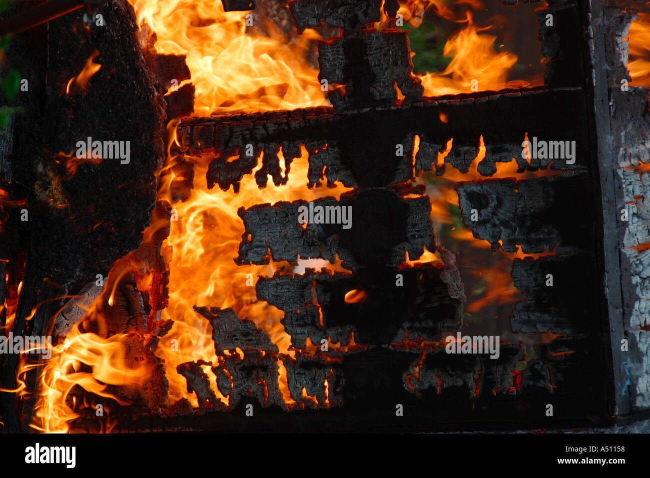 Fire and charred wood Stock Photo - Alamy