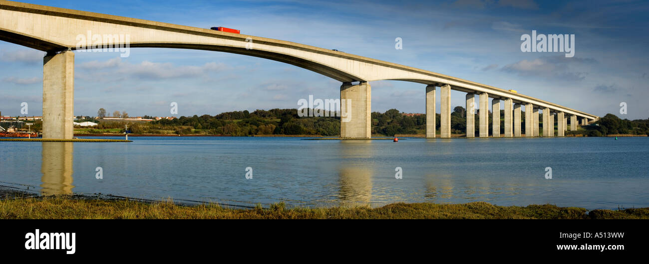 Panoramic view of the Orwell Bridge on River Orwell near Ipswich in ...