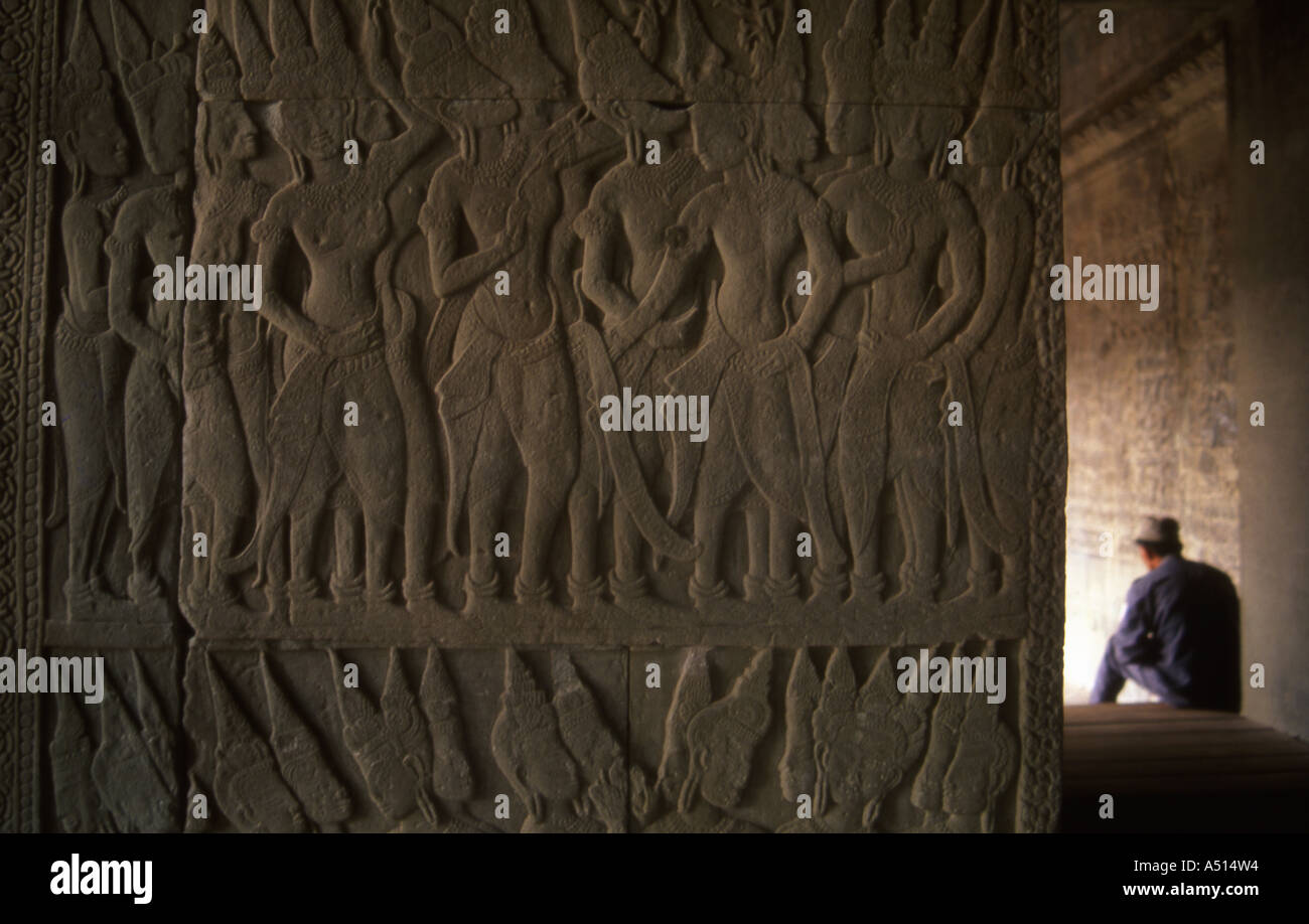 DECORATIVE STONE CARVINGS WITHIN ANGKOR WAT TEMPLE ANGKOR ...