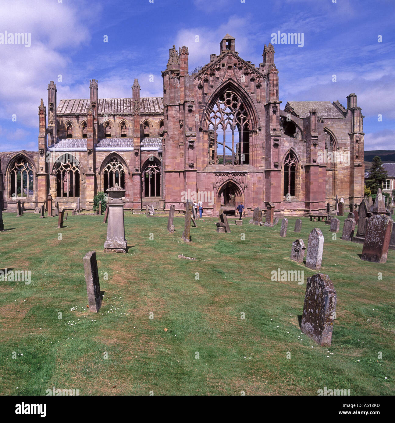 Melrose Abbey partly ruined monastery a historical scheduled monument a ...