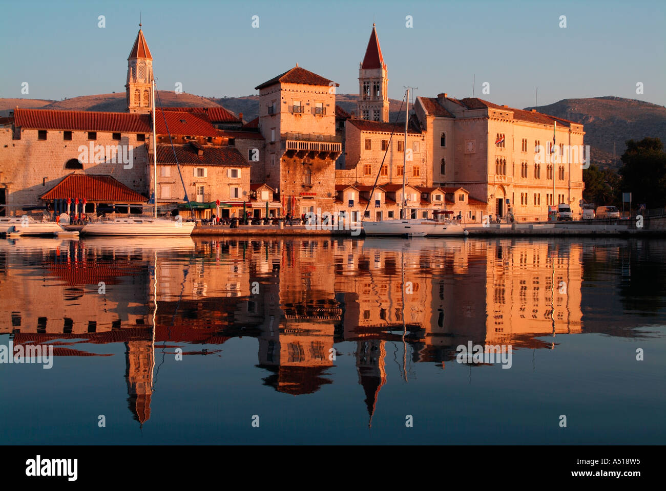 Riva seafront of Trogir on Dalmatian Coast of Croatia Stock Photo - Alamy
