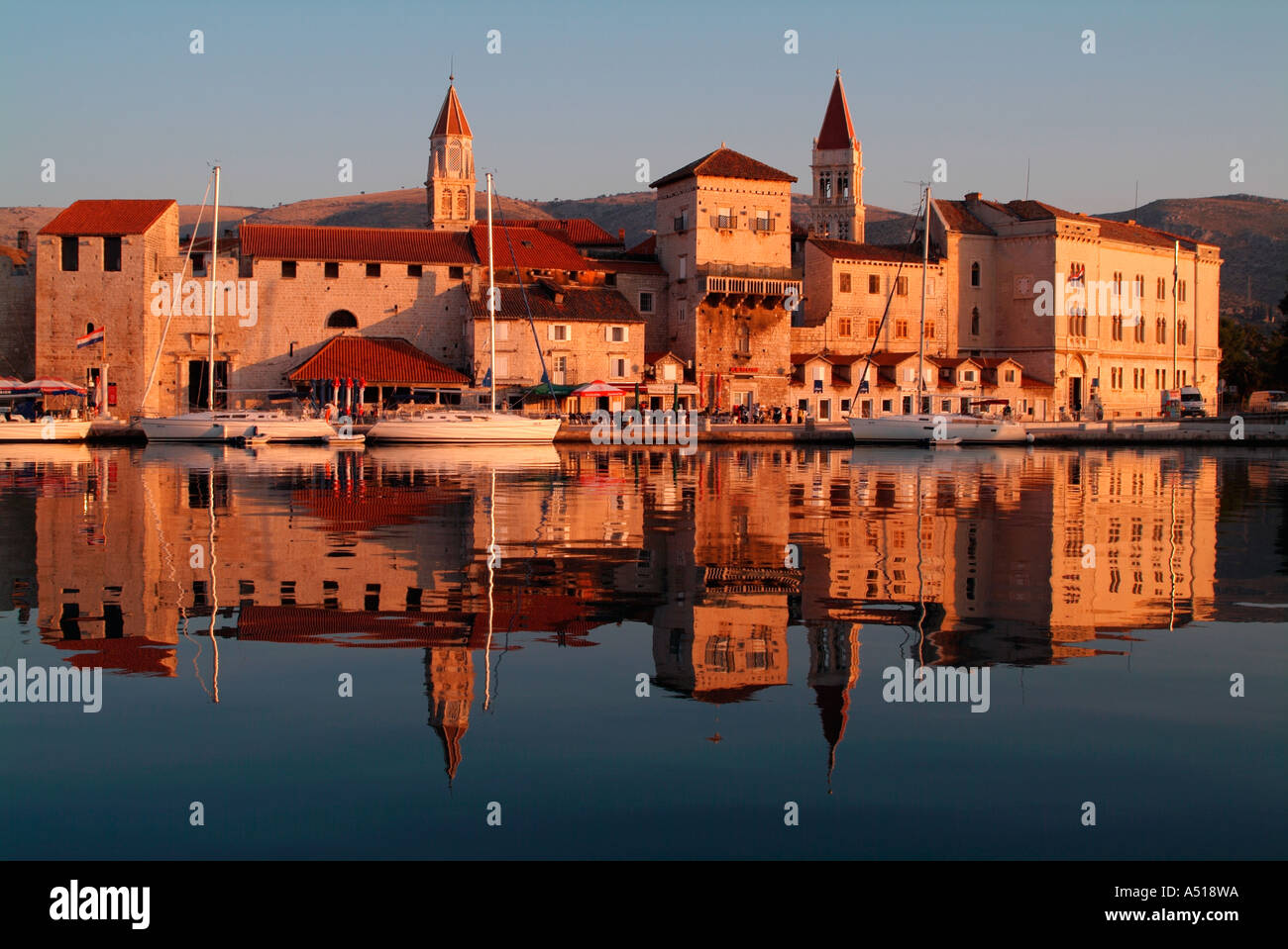 Riva seafront of Trogir on Dalmatian Coast of Croatia Stock Photo - Alamy