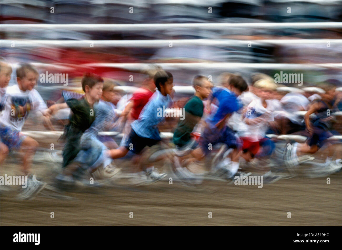Boys running in foot race at State Fair Stock Photo - Alamy