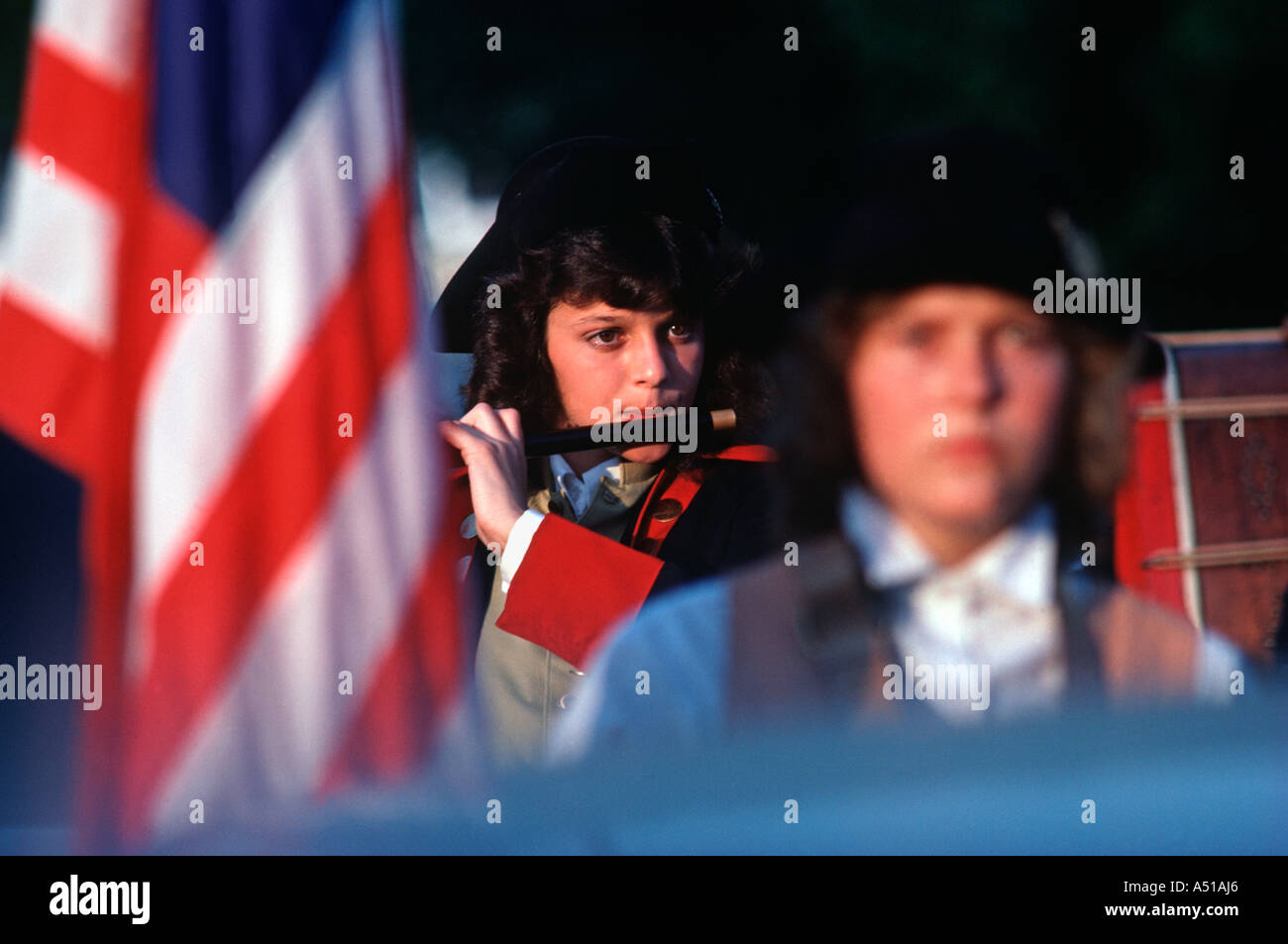 Fife player in Memorial Day parade USA Stock Photo - Alamy