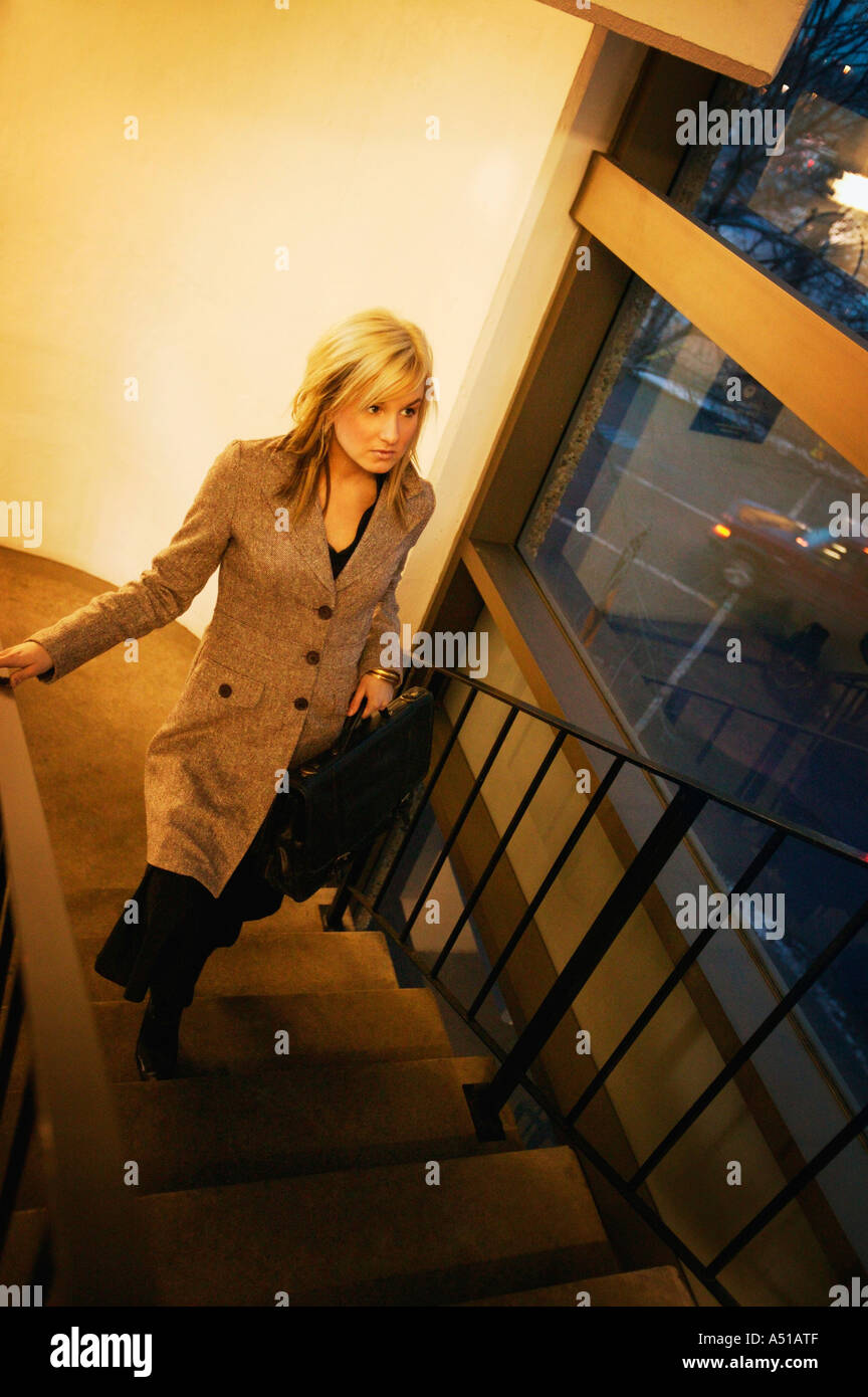 Going up the stairs Stock Photo - Alamy