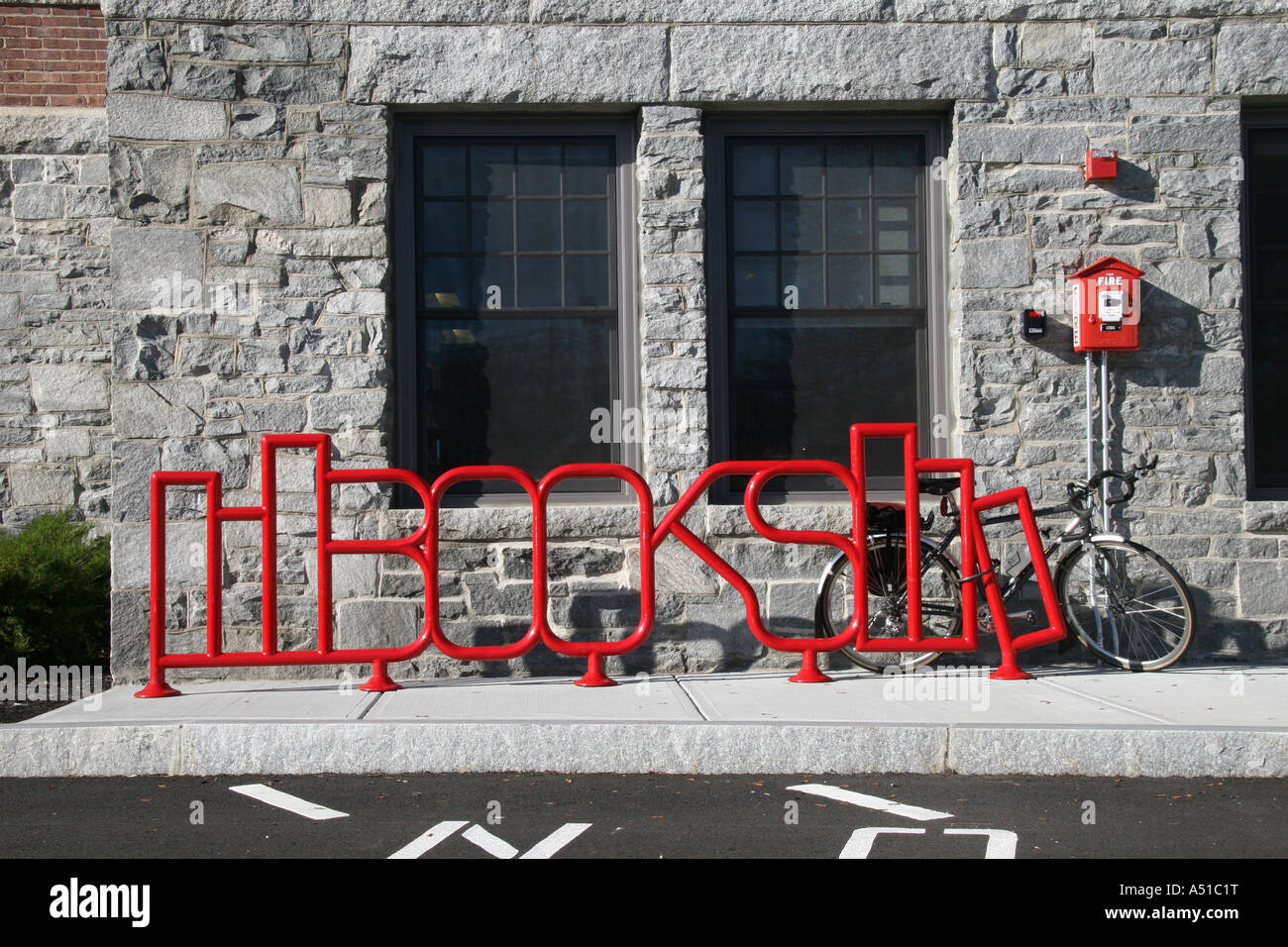 Bike rack at the library Stock Photo - Alamy