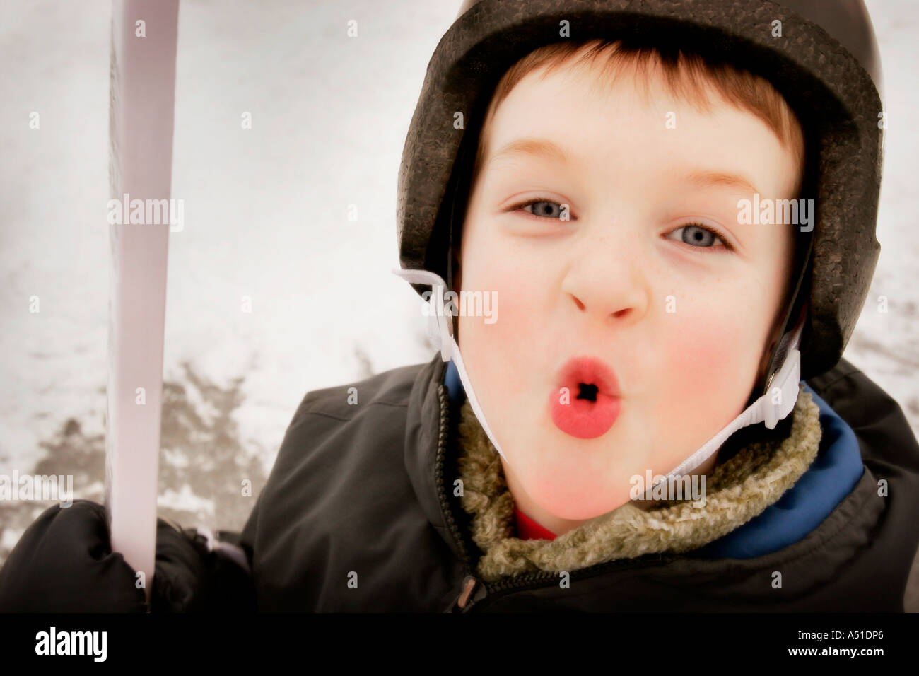 Child with silly expression Stock Photo - Alamy