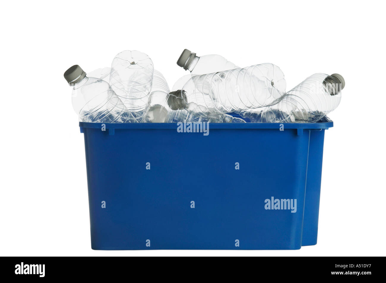 Recycling box full of empty bottles Stock Photo - Alamy
