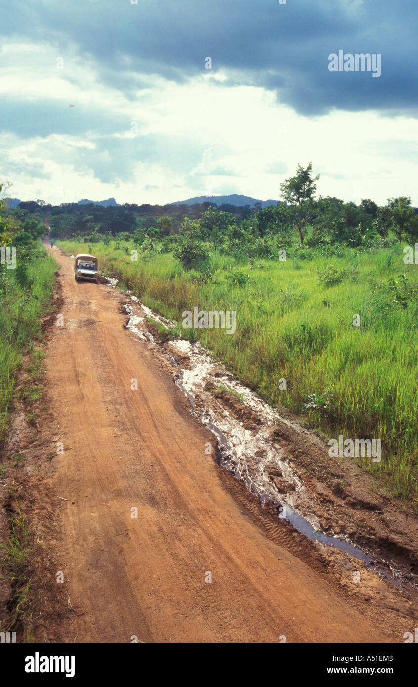 South East of Dassa road and bush taxi Benin Stock Photo - Alamy