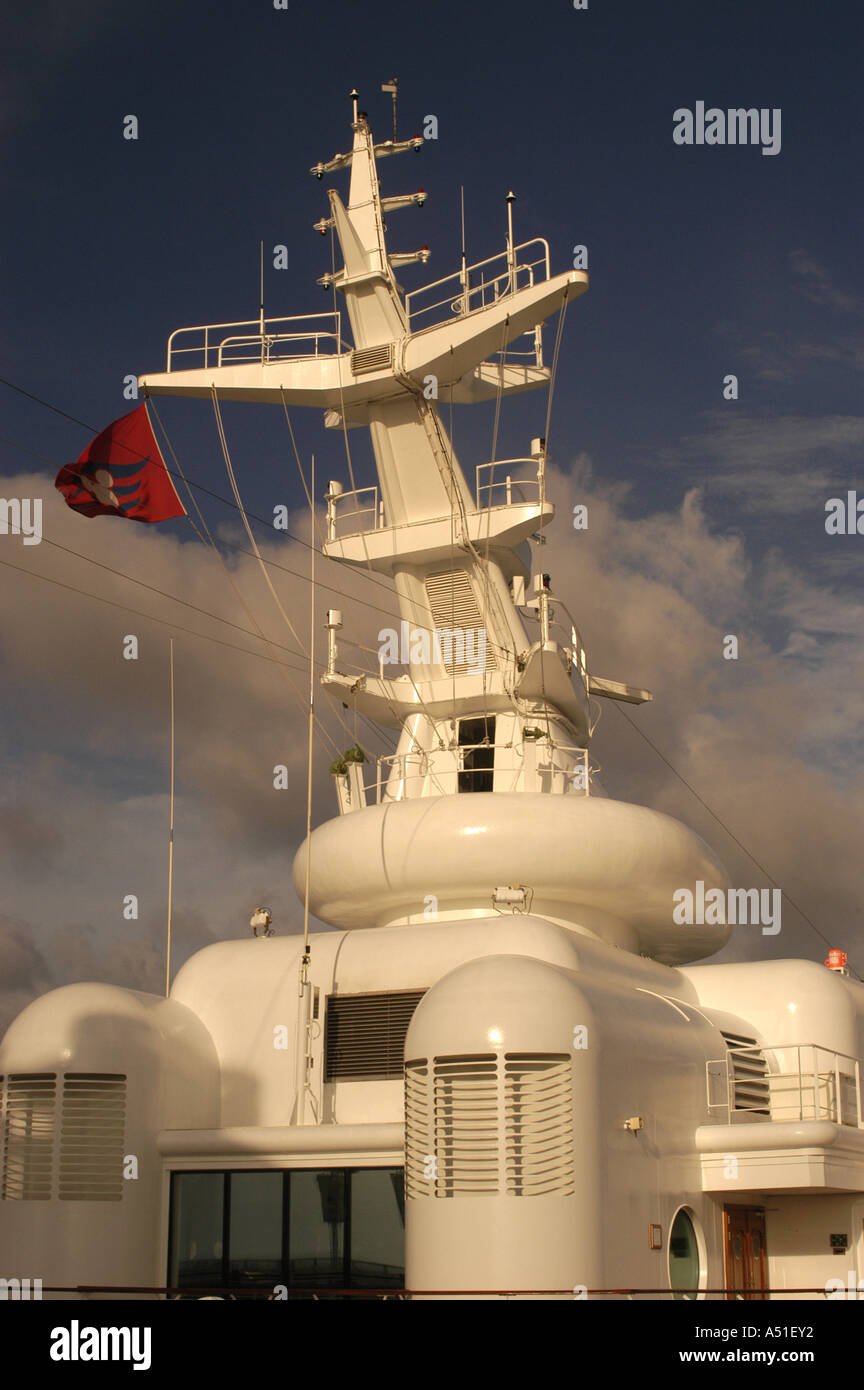 Cruise Ship Disney Wonder superstructure radar bright red colors ship ...