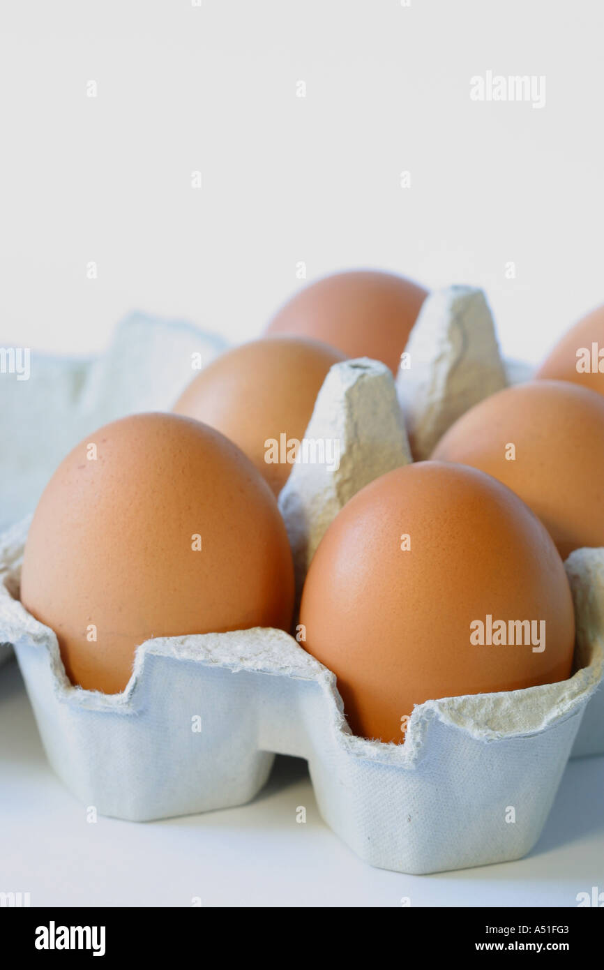 Eggs in an egg box Stock Photo - Alamy