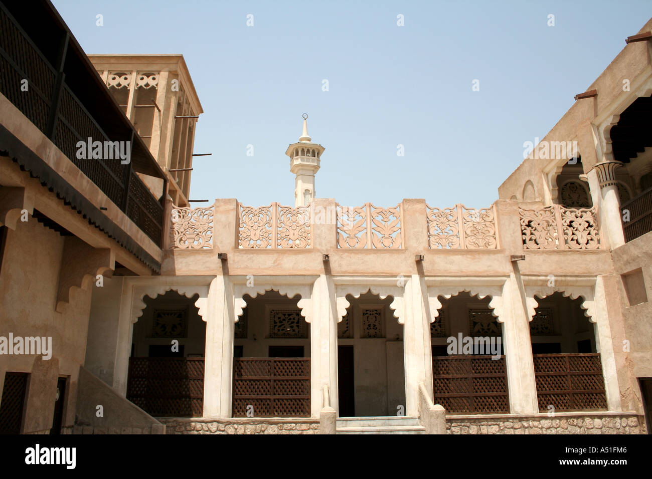 Dubai, UAE, United Arab Emirates, Old style architecture in Bastikia ...