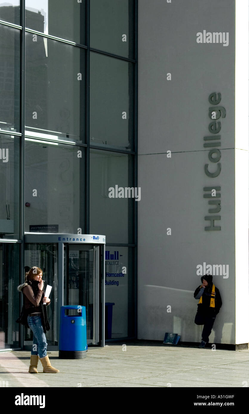 The entrance hall to Hull College Stock Photo - Alamy