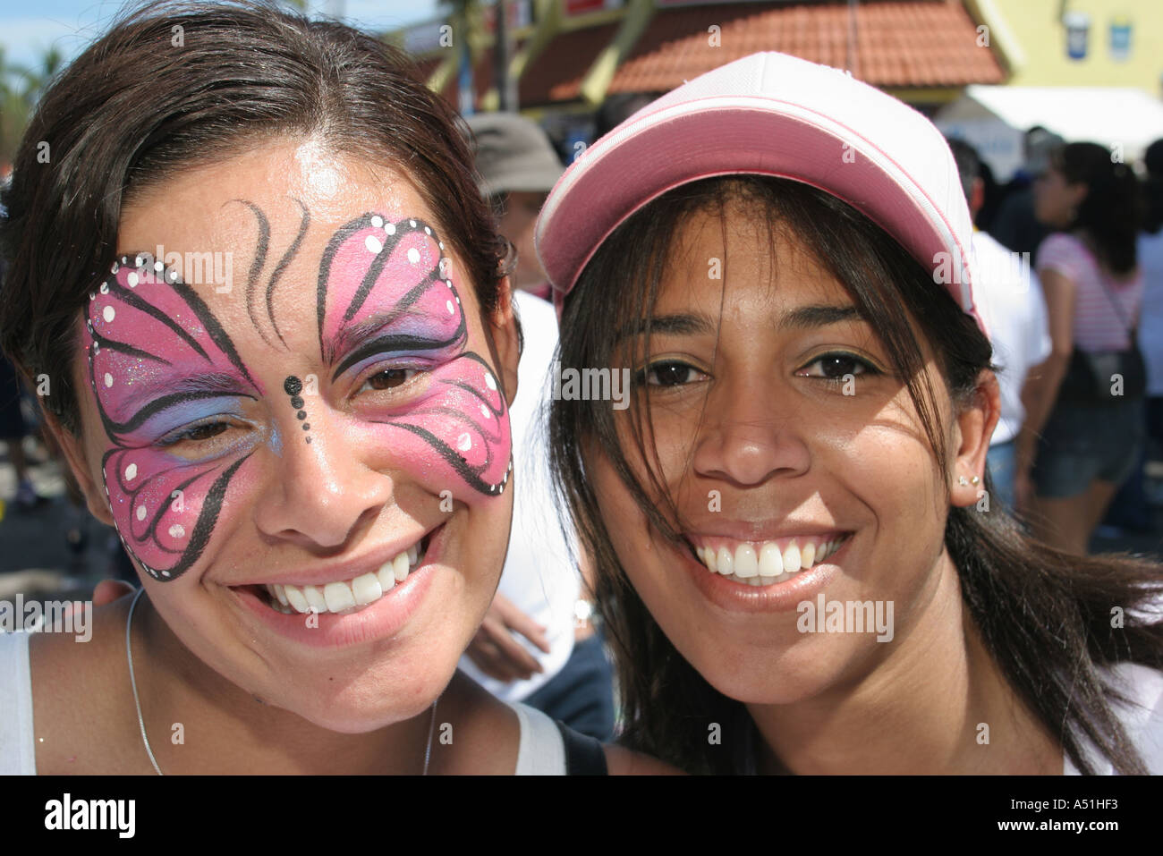 Miami Florida,Little Havana,Calle Ocho Carnaval,smiling woman,female ...