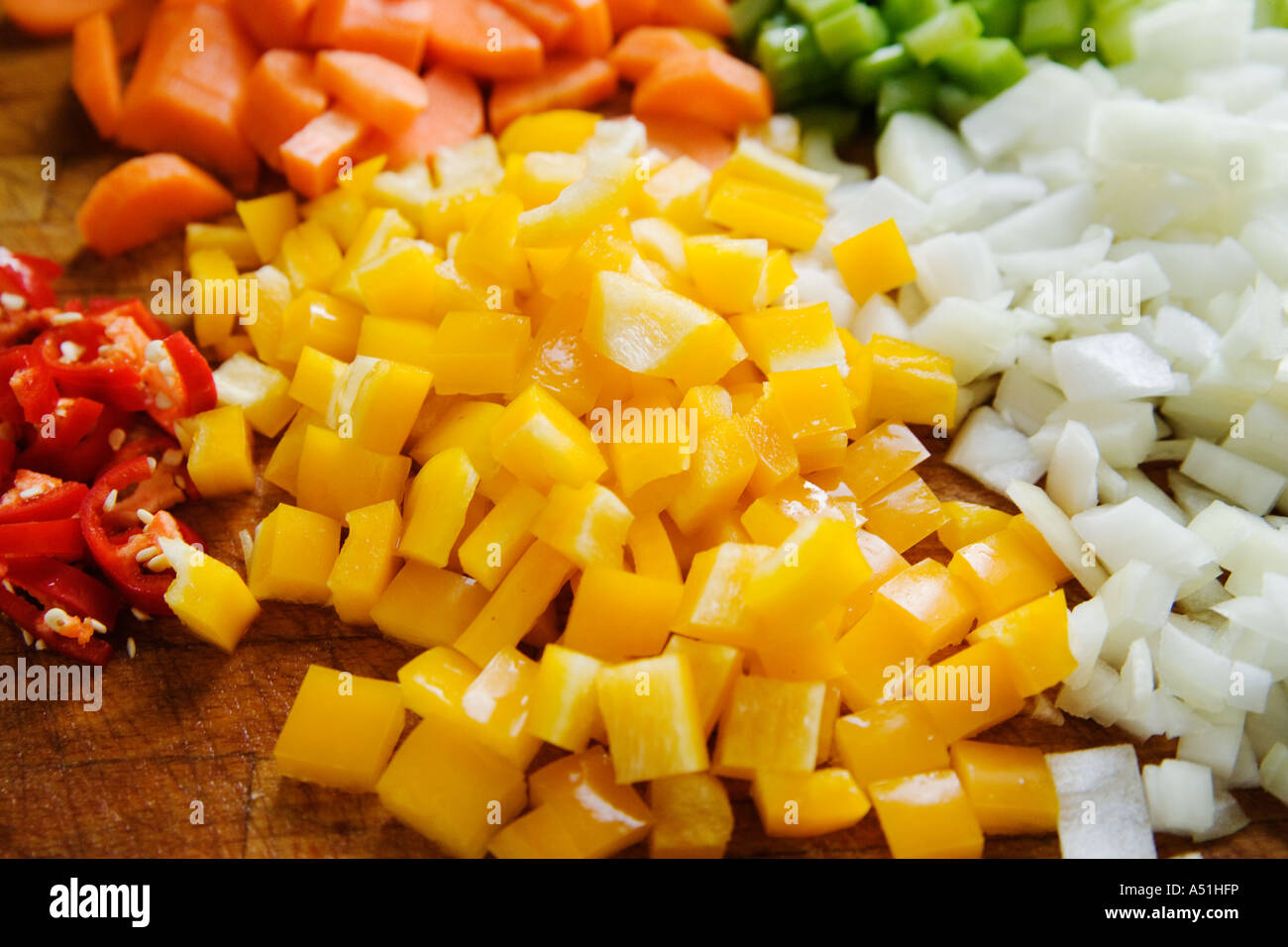 Freshly chopped vegetables Stock Photo - Alamy