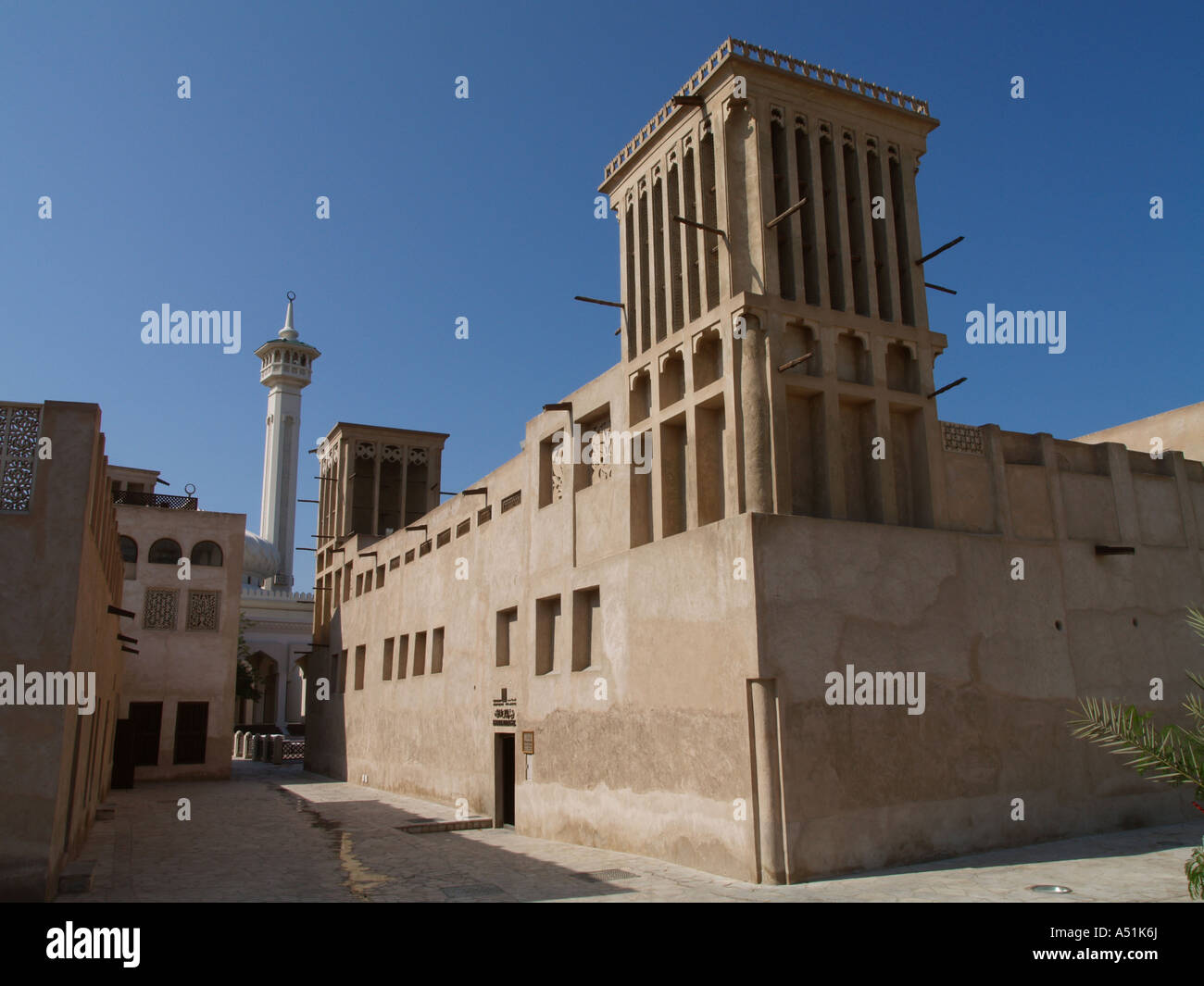 Dubai, Bur Dubai, Historical Bastakia quarter, Great Mosque Stock Photo ...