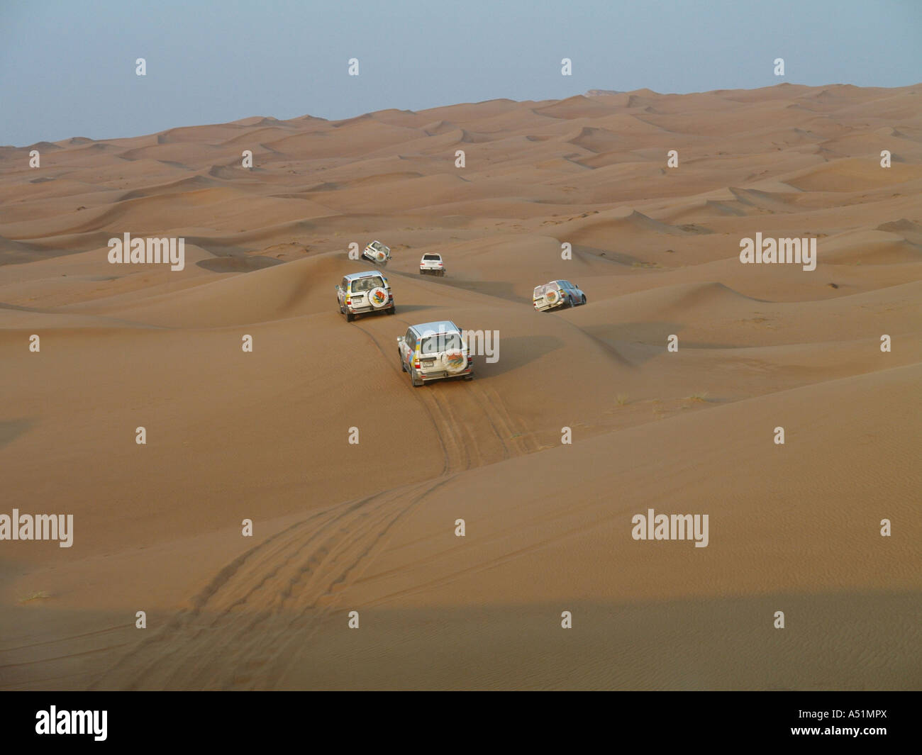desert safari with 4-wheel-drive, 4 x 4 Stock Photo - Alamy