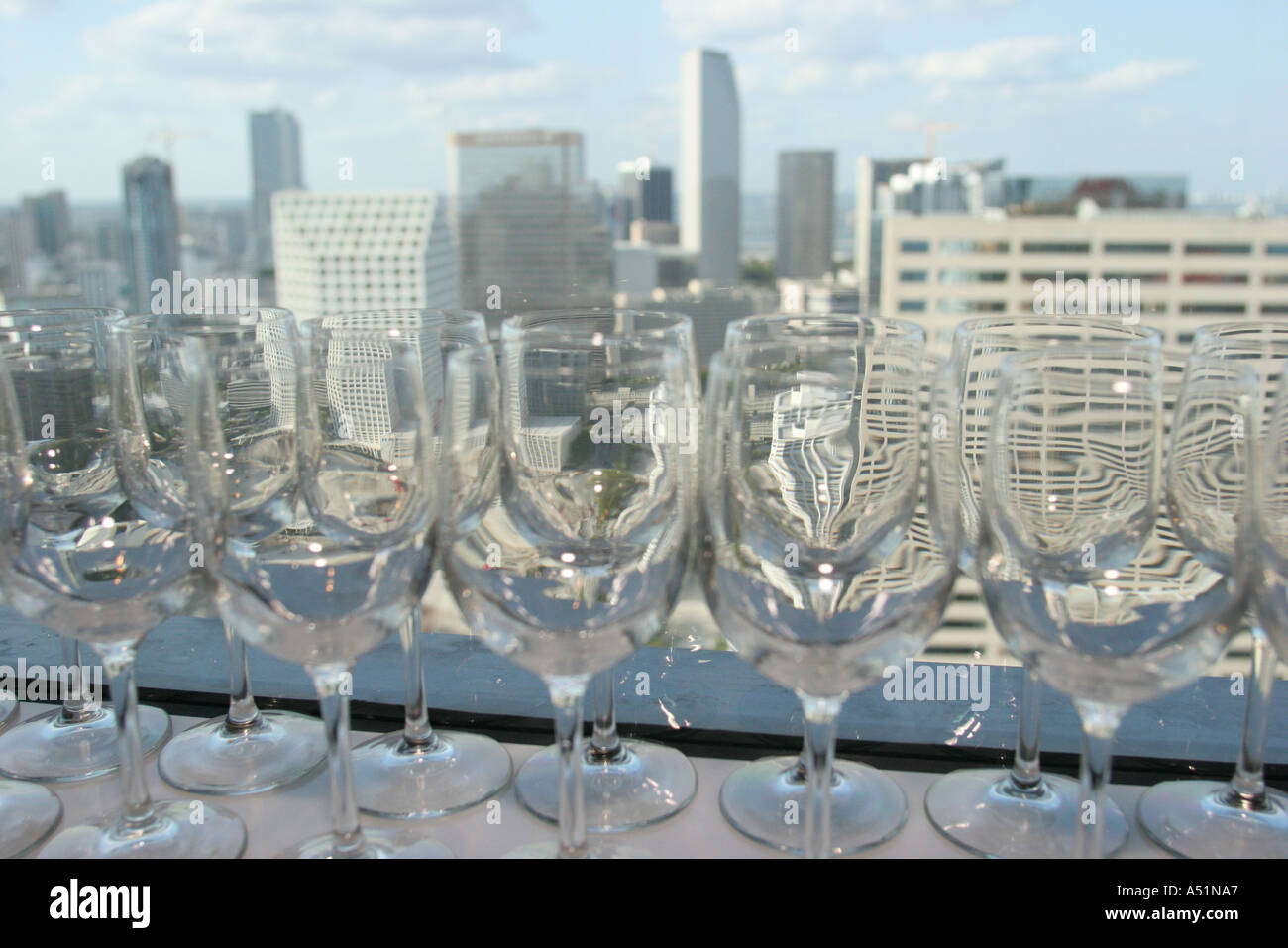 Miami Florida,Brickell Avenue,wine glasses,window,downtown skyline ...