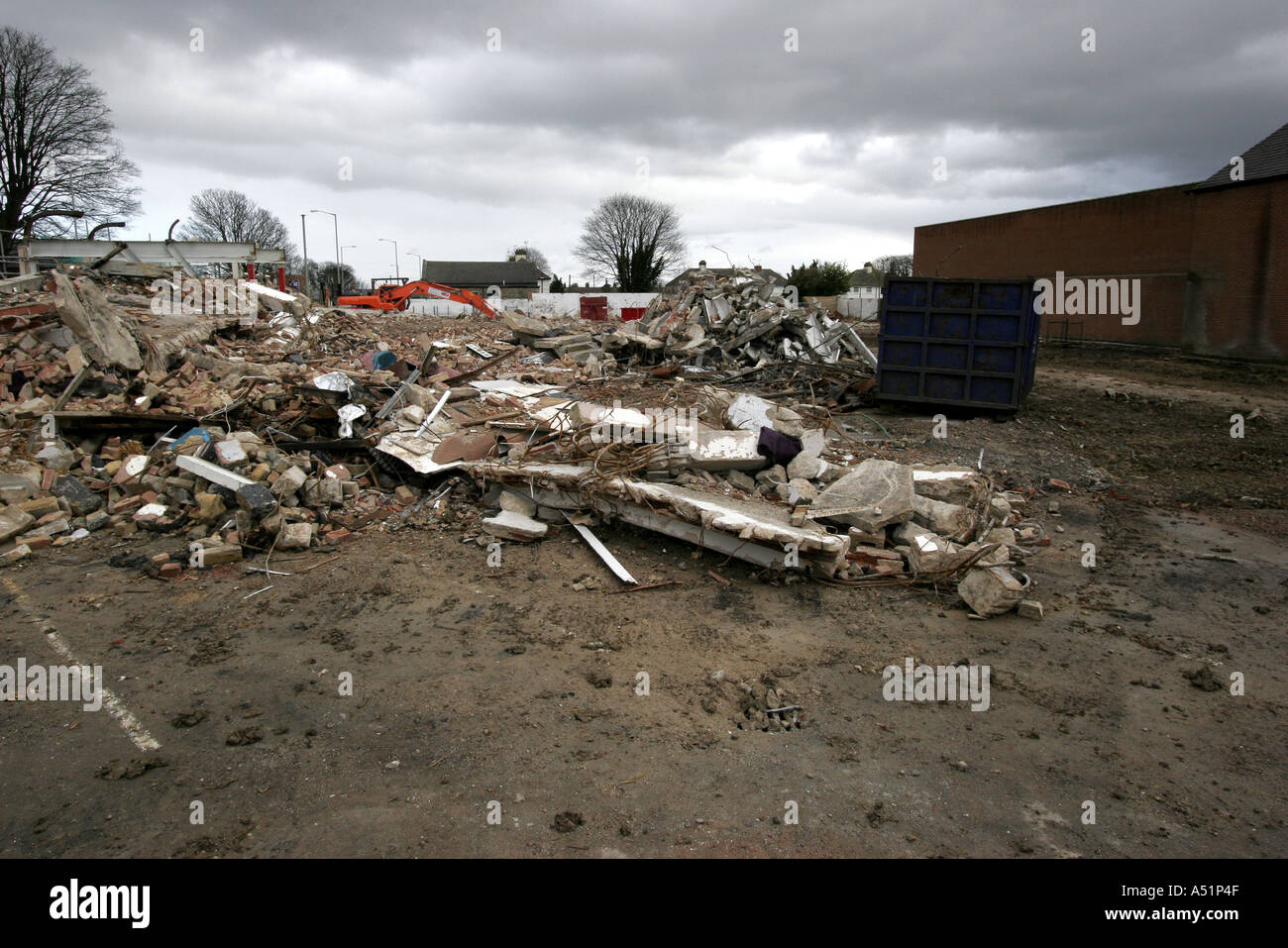 Demolition of old factories in Highworth Wiltshire Stock Photo - Alamy