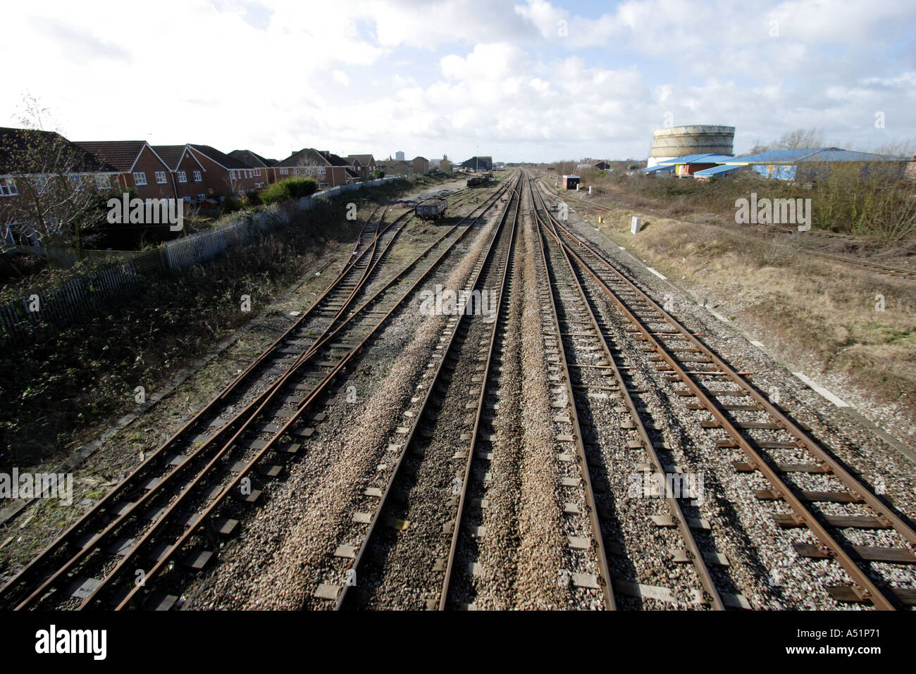 Railway lines and sidings in Swindon Wiltshire Stock Photo - Alamy