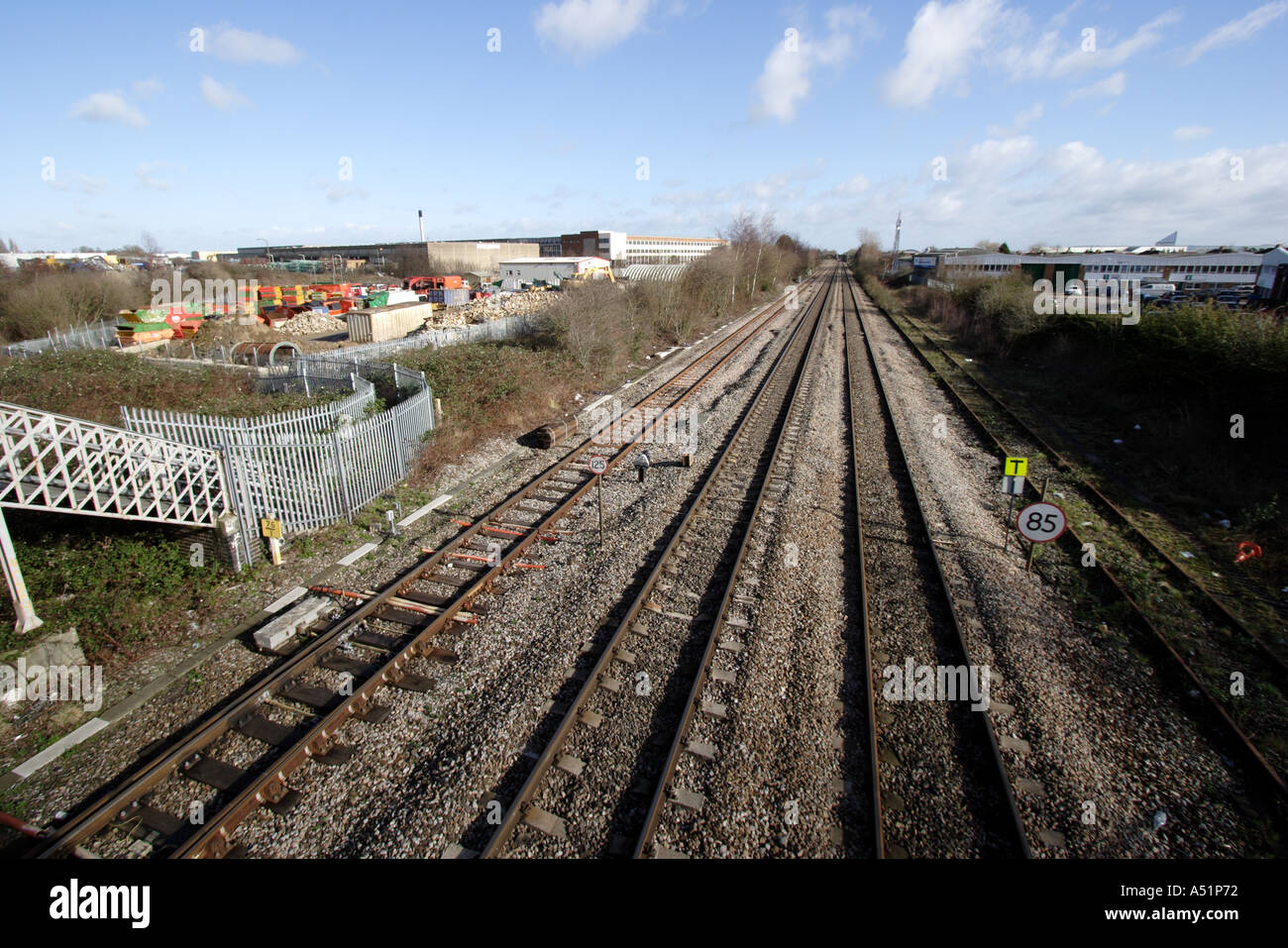Railway lines and sidings in Swindon Wiltshire Stock Photo - Alamy