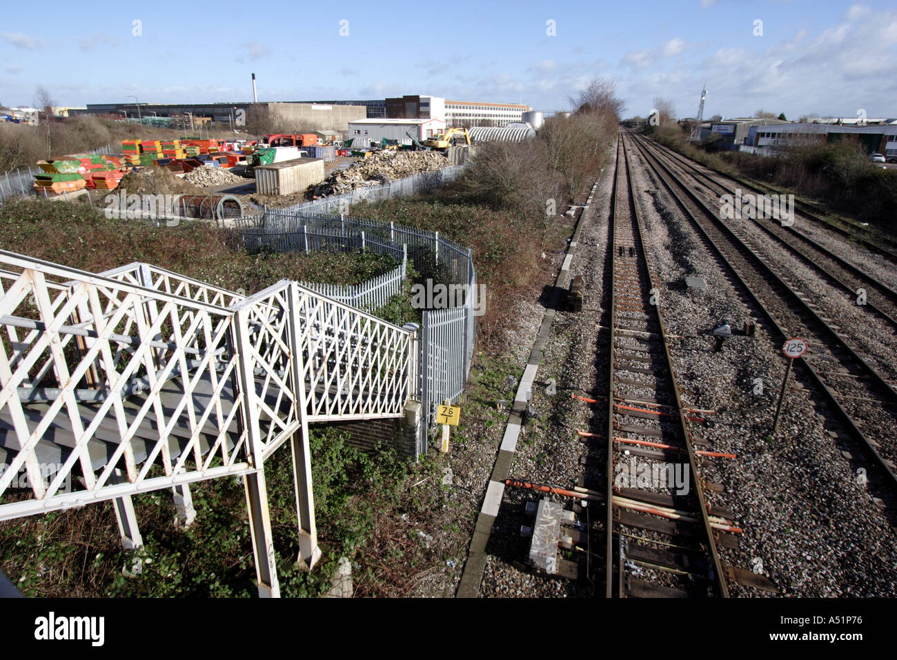 Railway lines and sidings in Swindon Wiltshire Stock Photo - Alamy