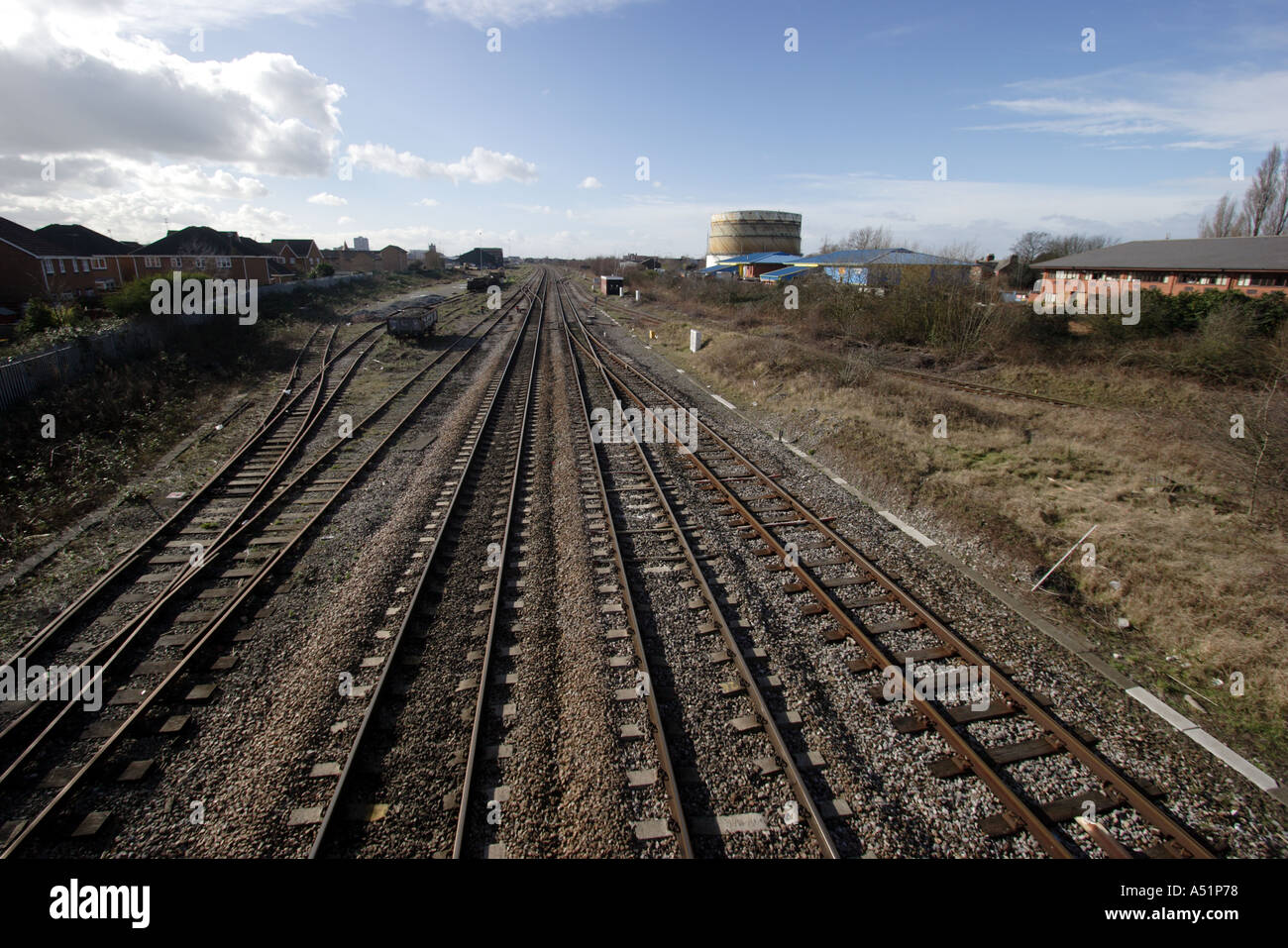 Railway lines and sidings in Swindon Wiltshire Stock Photo - Alamy