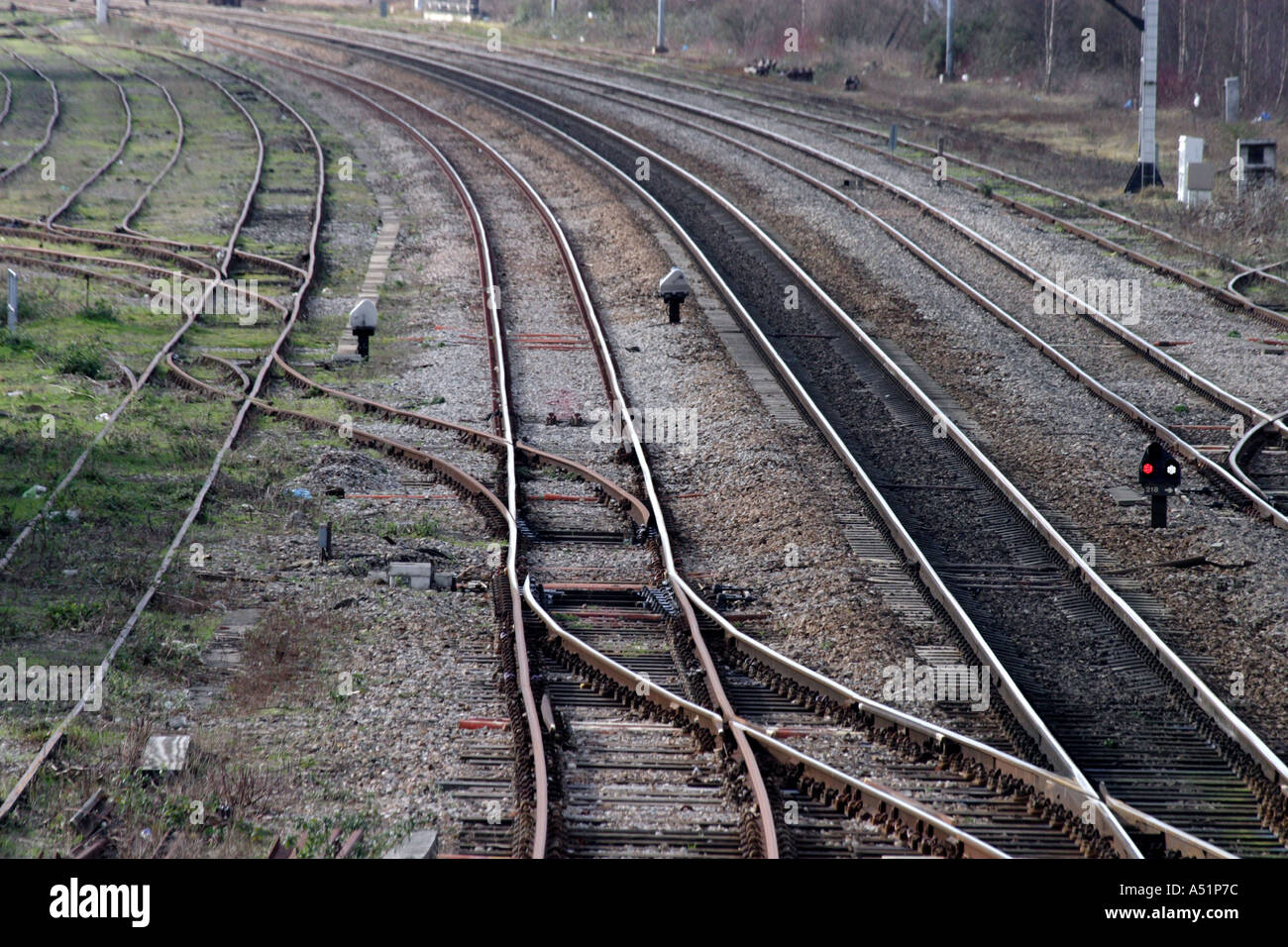 Railway lines and sidings in Swindon Wiltshire Stock Photo - Alamy