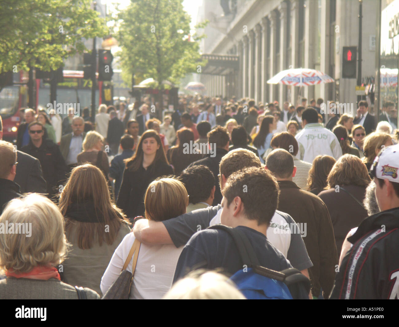 Crowd of shoppers Oxford Street London Stock Photo - Alamy