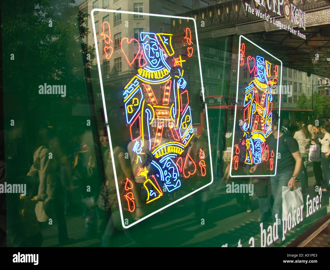 Gambling playing card display Selfridges shop window London England ...
