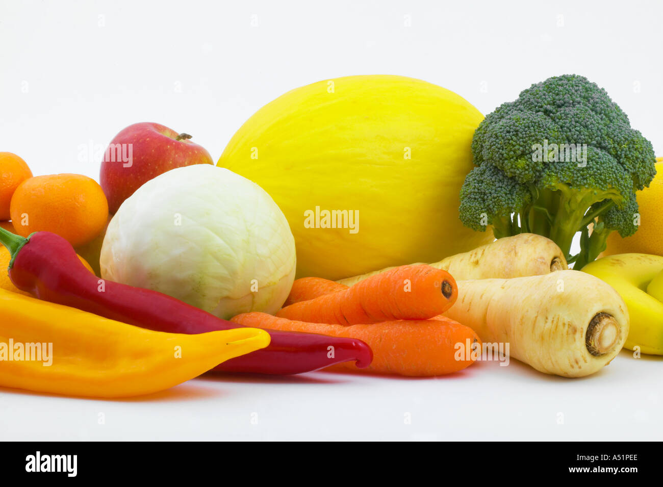 fruit and veg vegetables eat five a day Stock Photo - Alamy
