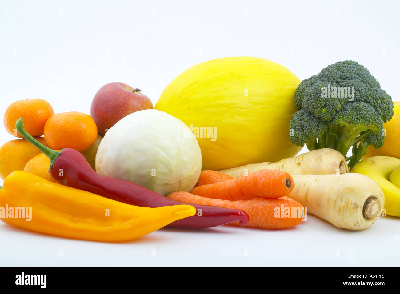 fruit and veg vegetables eat five a day Stock Photo - Alamy