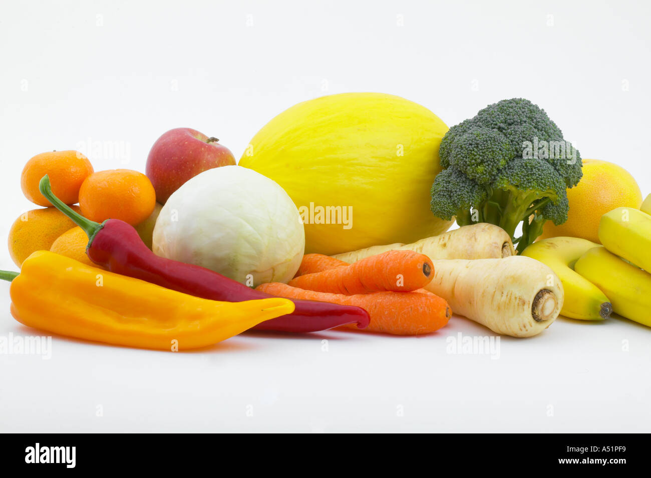 fruit and veg vegetables eat five a day Stock Photo - Alamy