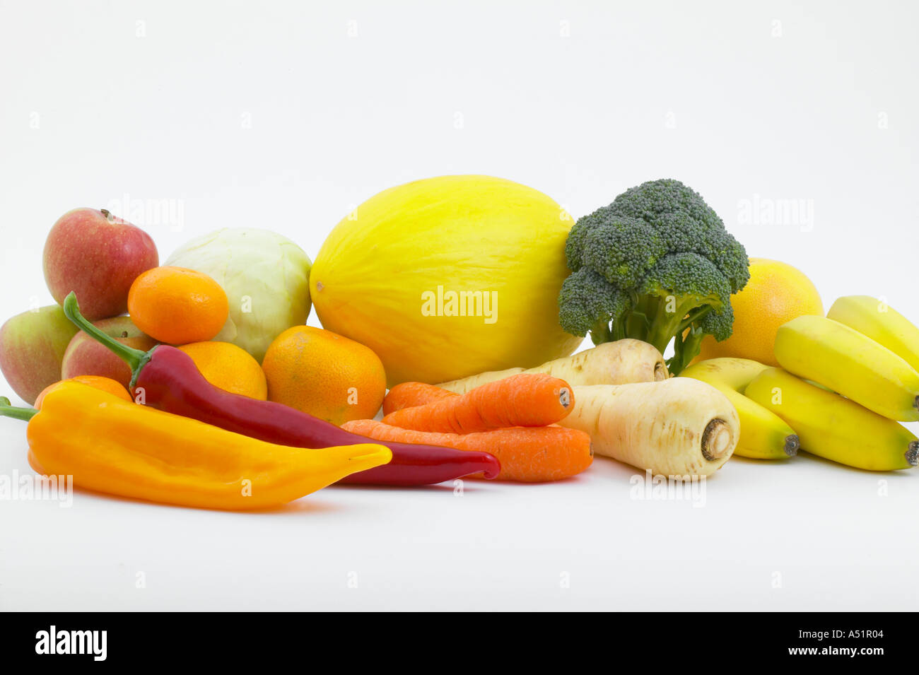 fruit and veg vegetables eat five a day Stock Photo - Alamy