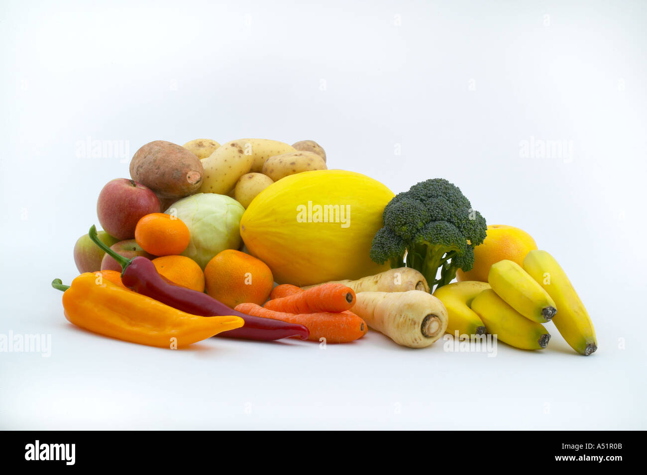 fruit and veg vegetables eat five a day Stock Photo - Alamy
