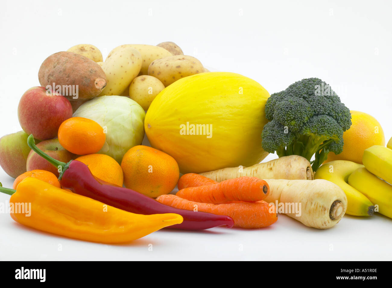 fruit and veg vegetables eat five a day Stock Photo - Alamy