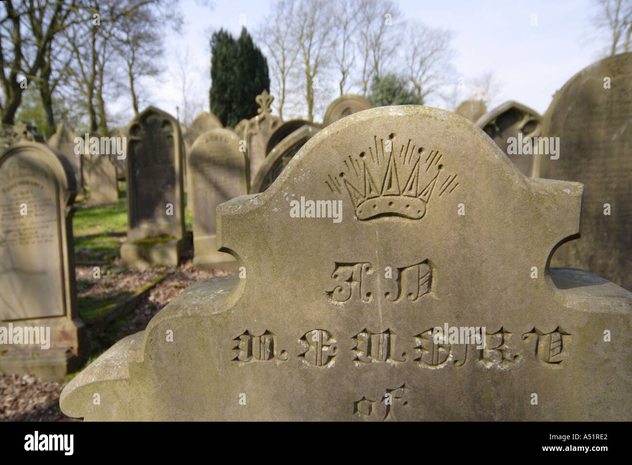 Haworth cemetery gravestone hi-res stock photography and images - Alamy