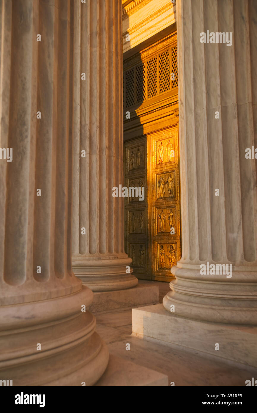 Golden doors and columns of the United States Supreme Court building ...