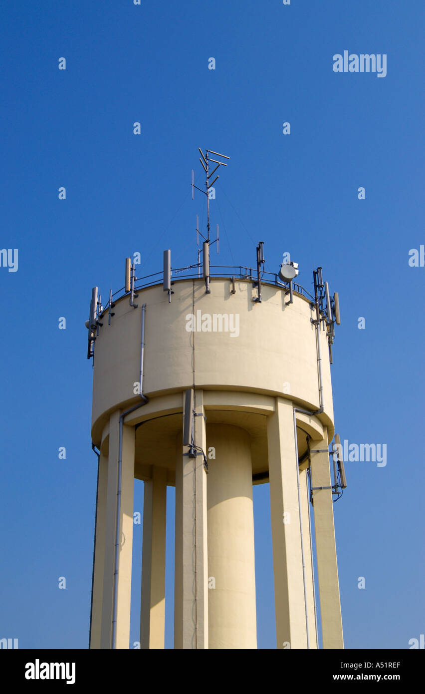 Water tower with mobile radio transmitter hi-res stock photography and ...