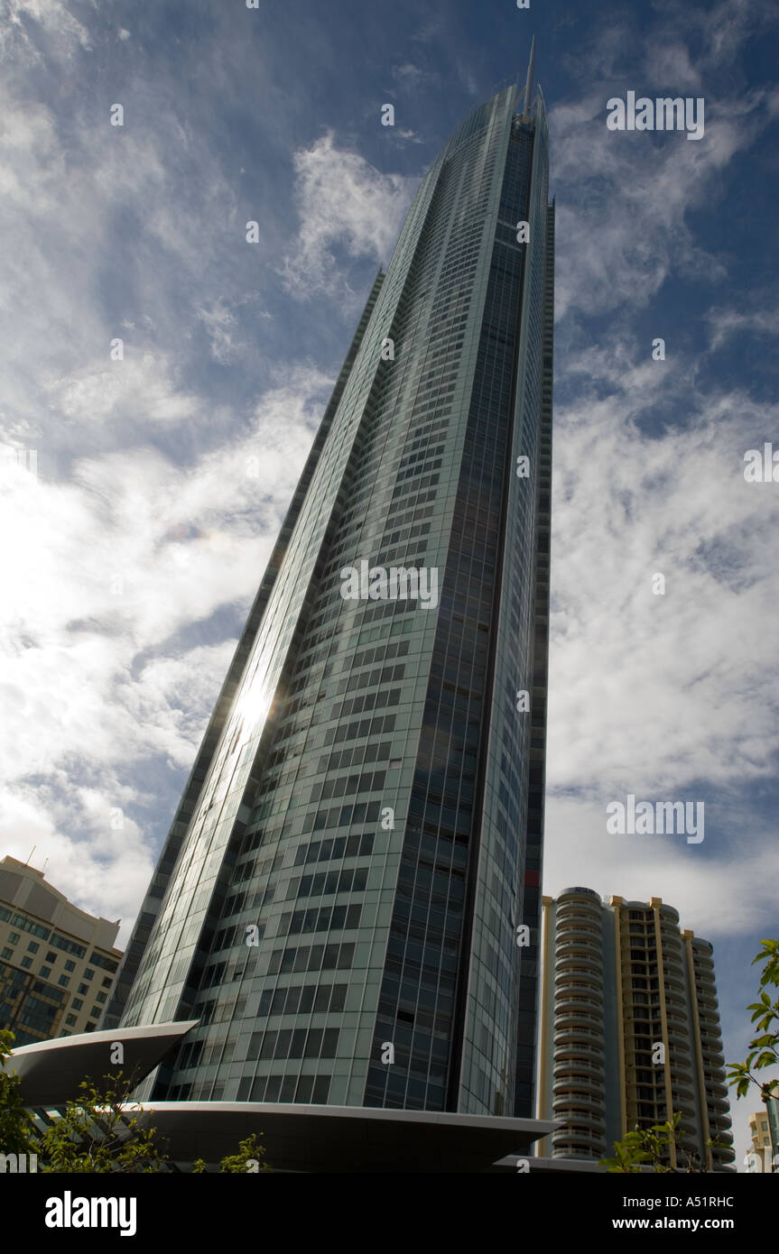 Q1, world's tallest residential tower, at 322.5m, seen from the canopy ...