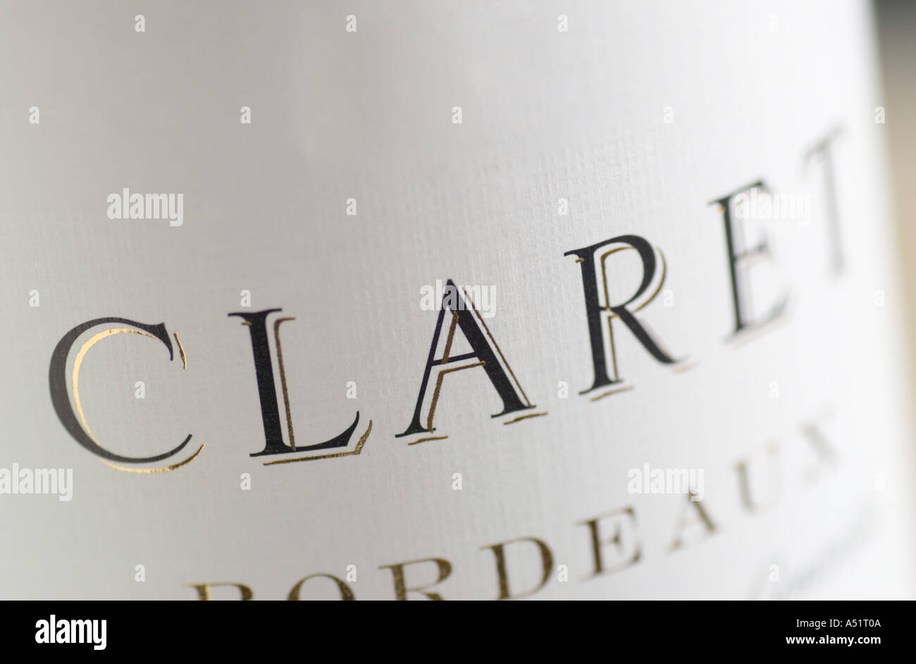 Claret wine bottle label Stock Photo - Alamy